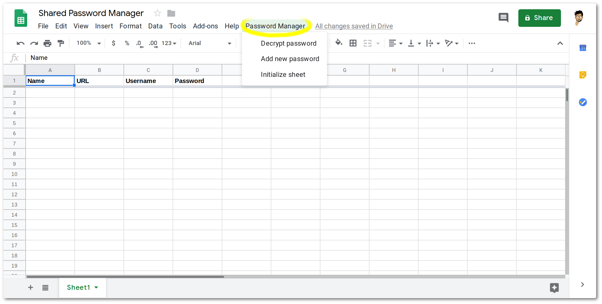 Building A Shared Password Manager On Google Sheets